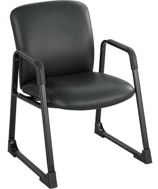 500-Pound-Capacity Sled Base Chair in Black Vinyl