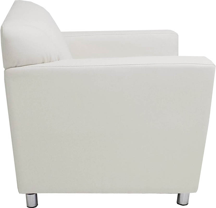 White Leather Club Chair - 250-Pound Capacity/Chair