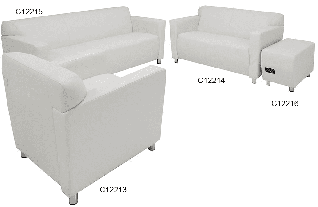 White Leather Club Chair - 250-Pound Capacity/Chair
