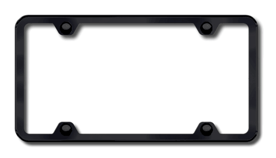 Black 4-Hole Slimline License Plate Frame - Metal