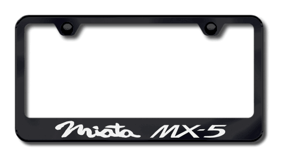 Black License Plate Frame with Miata MX-5 Logo