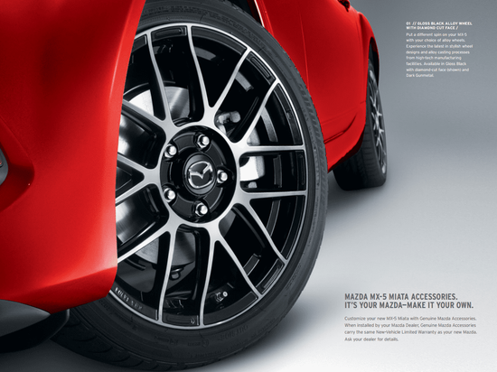 Genuine Mazda Miata OEM MX-5 17" Black Diamond Cut Alloy Wheel 2006 ...