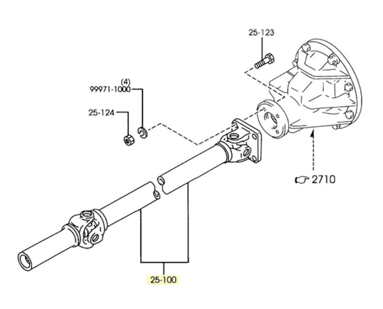 Genuine Mazda Miata OEM Propeller Shaft (Drive Shaft) Rear