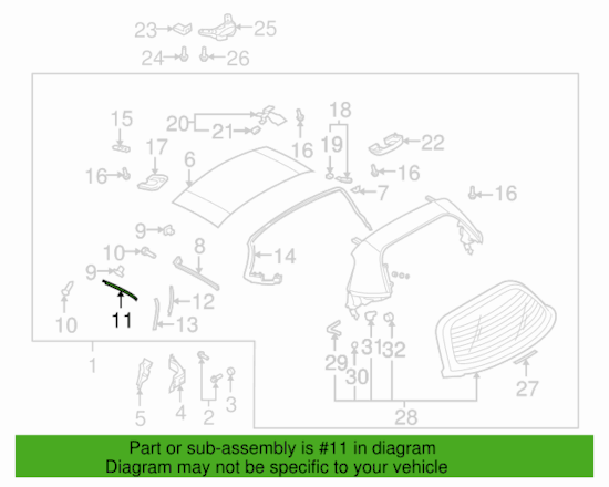 Genuine Mazda MX-5 Miata OEM Power Retractable Hardtop Top UPPER ...