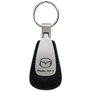 Mazda Leather and Black MX-5 Logo Key Chain