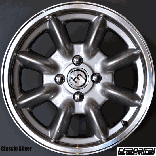 Mazda Miata SILVER Chaparral Wheel Vintage Look 15x7 Chaparral +38 Offset