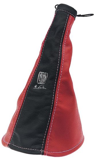 Nardi Emergency Hand Brake (E-Brake) Boot - Black and Red Leather