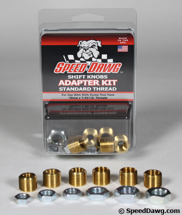 SPEED DAWG® RACING Standard Thread Shift Knob Adapter Kit - 6 Sizes