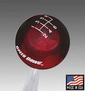 SPEED DAWG® RACING Transparent Red Shift Knob with Engraved Shift Pattern