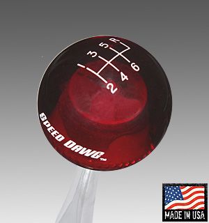 SPEED DAWG® RACING Transparent Red Shift Knob with Engraved Shift Pattern