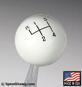 SPEED DAWG® RACING White 4 Speed Shift Knob