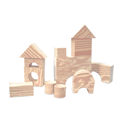 80 Piece Wood-Like Soft Blocks Set