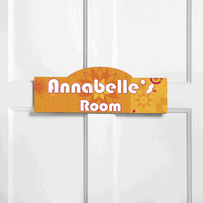 Kids Room Sign, Orange Blossom, Personalized Room Signs