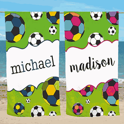 Personalized Sports Beach Towel for Kids