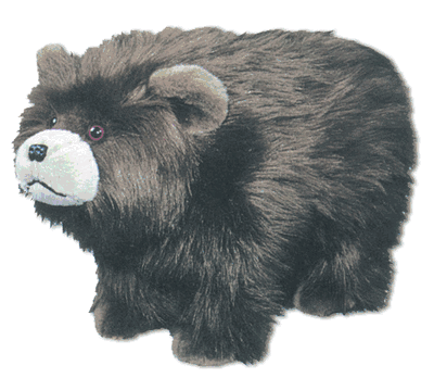 "Sitka" Shaggy Plush Brown Bear Foot Stool