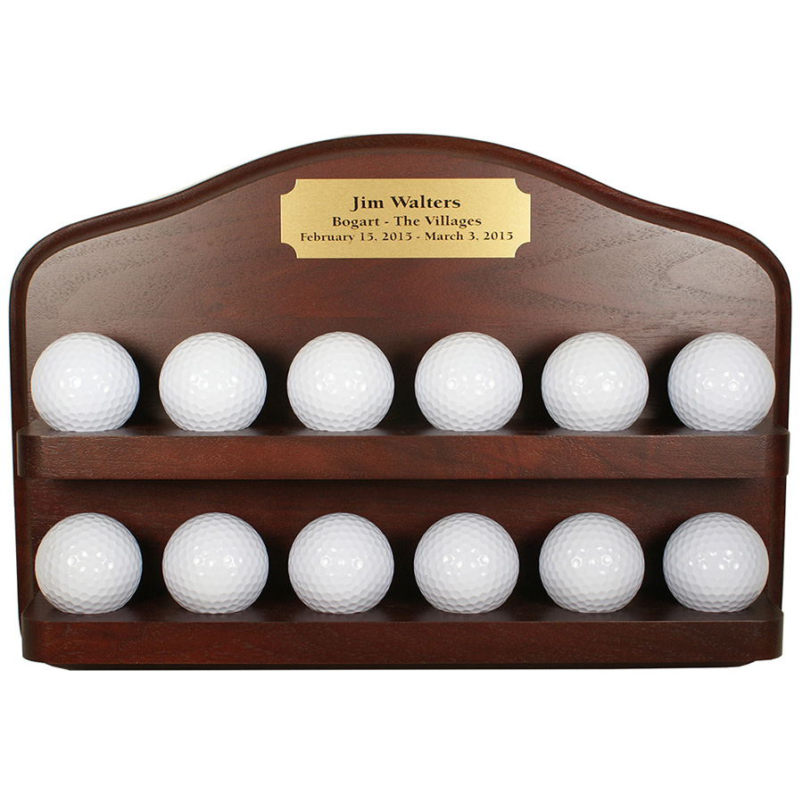 12 Golf Ball Display Rack - Cherry