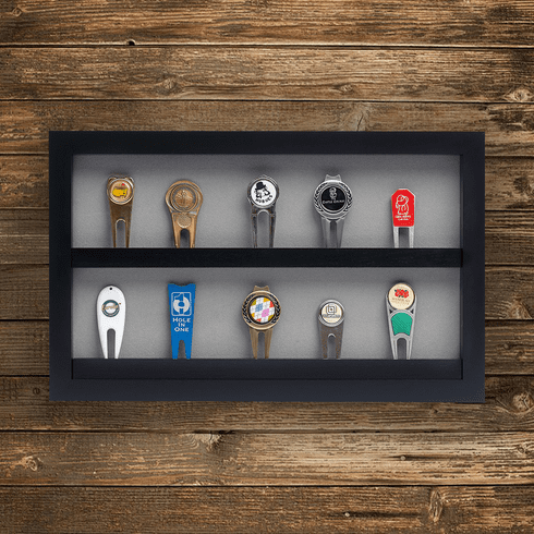 20 Golf Divot Tool Display - Black/Gray | Great Golf Memories