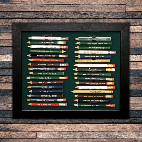 32 Golf Pencil Display Case - Black/Green | Great Golf Memories