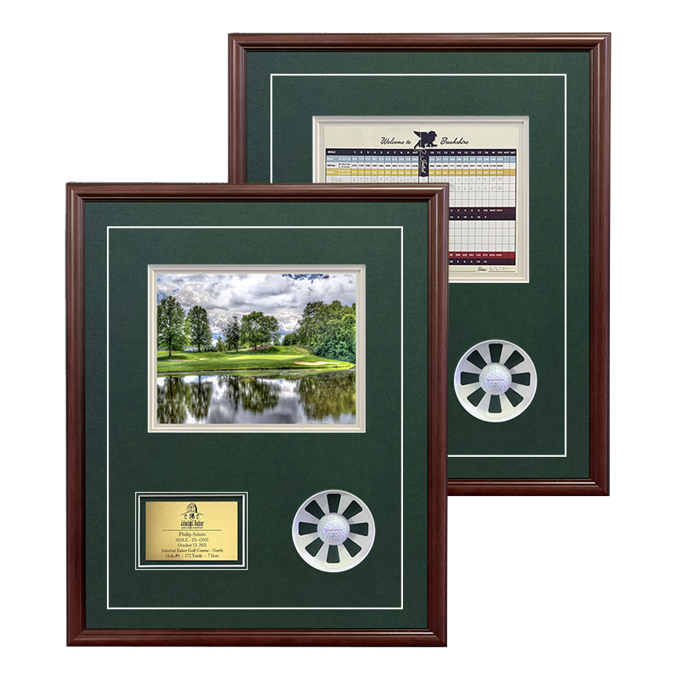 Framed Photo/Scorecard and Ball Shadow Box