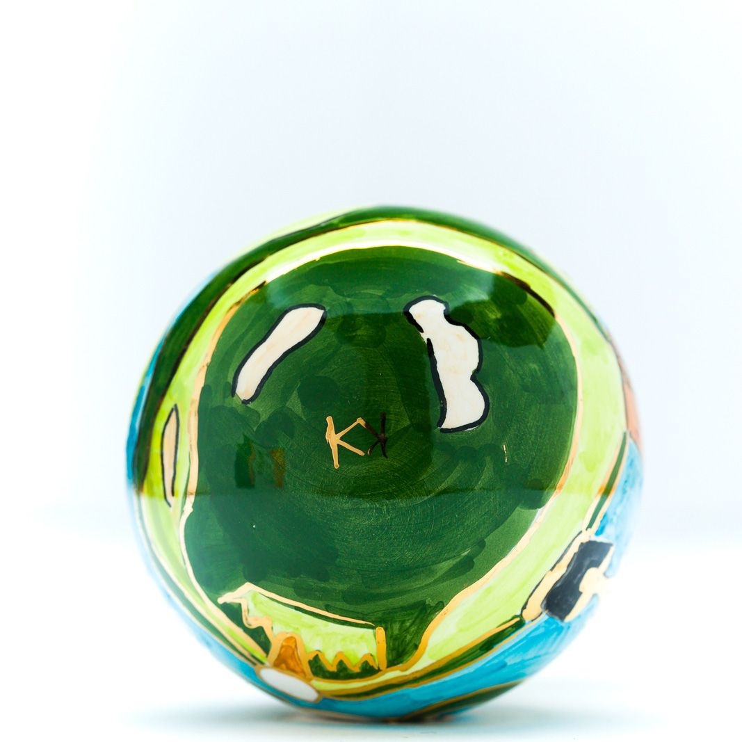 Handpainted Ceramic Golf Themed Ornament