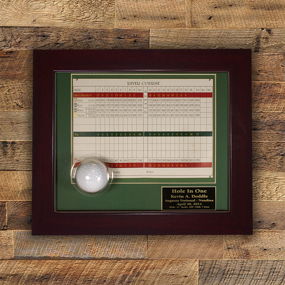 Hole-In-One Ball and Photo/Scorecard Display Frame
