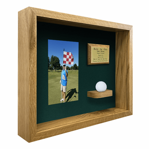Hole In One Ball & Vertical Photo/Scorecard Shadowbox - Oak | Great ...