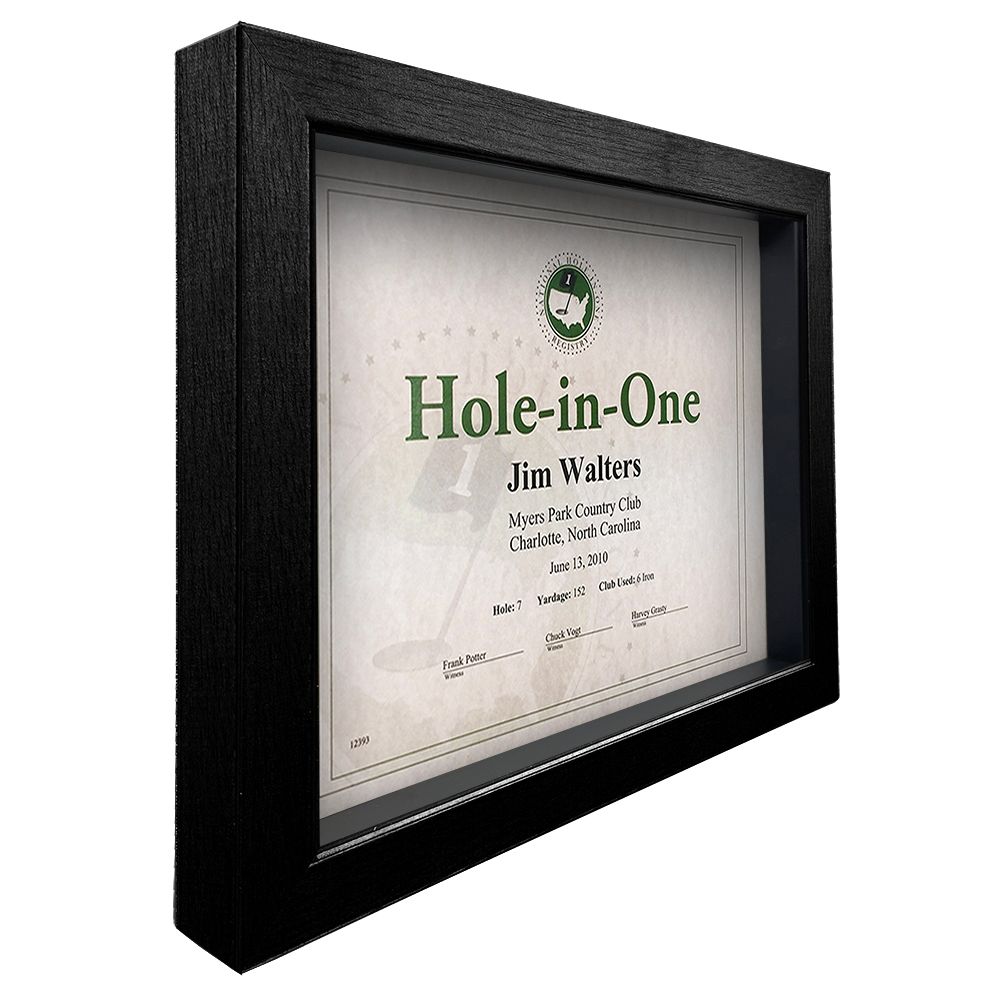Hole-In-One Black Shadow Box Certificate Frame