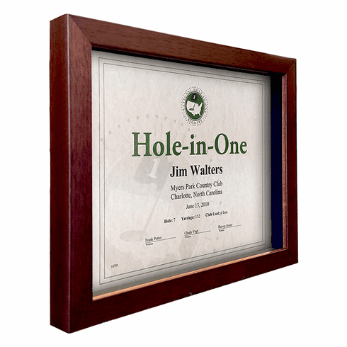 Hole-In-One Cherry Shadow Box Certificate Frame