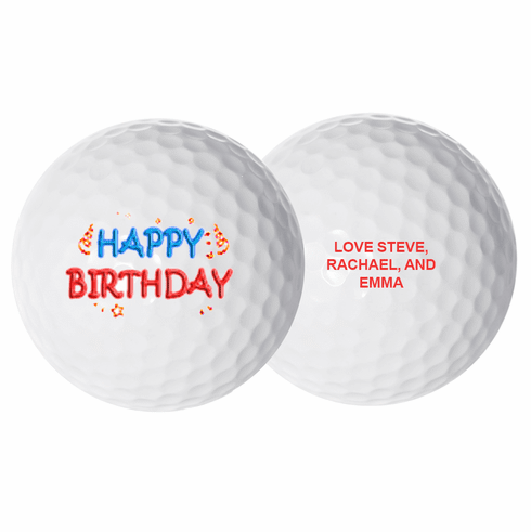 Personalized Happy Birthday Golf Balls