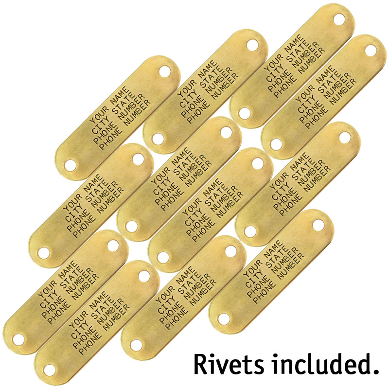 12-pack Additional Brass Stamped ID Name Plates with Rivets. $19.99 ...
