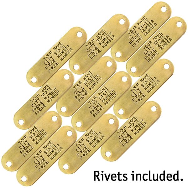 12-pack Additional Brass Stamped ID Name Plates with Rivets. $16.99 ...