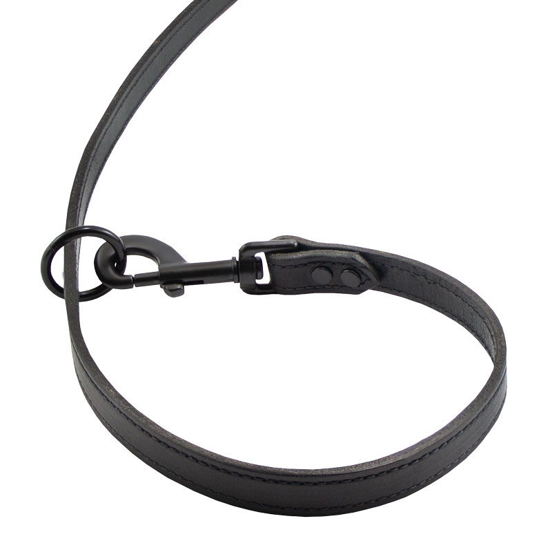 MOPIX - Black Leather Snap Lead Slip Lead Configuration.