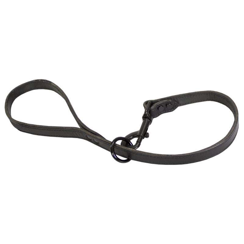 MOPIX - Black Leather Snap Lead Slip Lead Configuration.