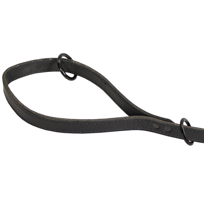 MOPIX - Black Leather Snap Lead Handle Detail.