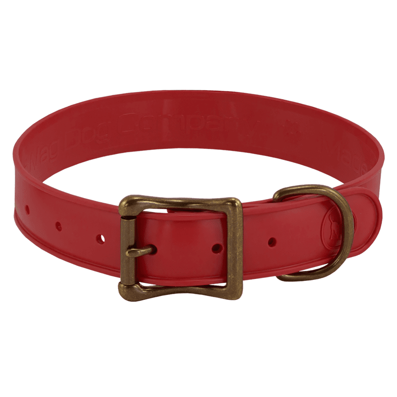 MOPIX - BRICK RED Wig Wag Large Dog Collar.