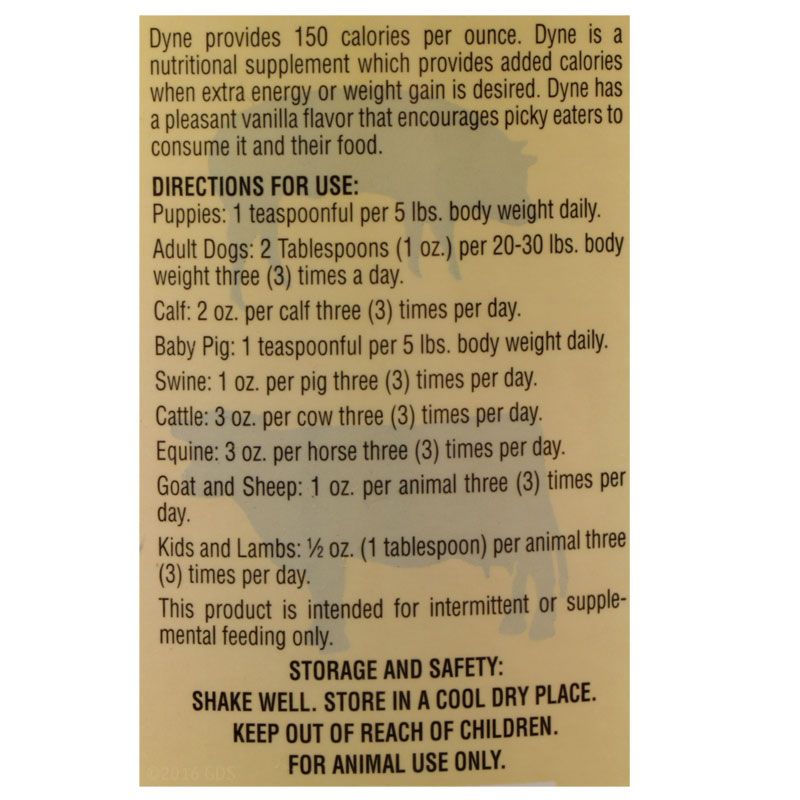 Dyne High Calorie Liquid Dietary Supplement -- 1 gal. | Gun Dog Supply