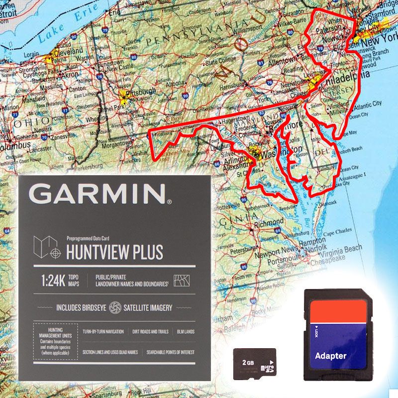Garmin Huntview PLUS Map Card - Delaware, Maryland, New Jersey . $89.99.