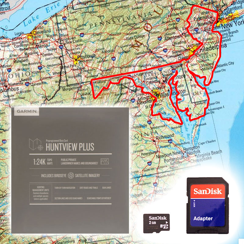 Garmin Huntview PLUS Map Card - Delaware, Maryland, New Jersey . $89.99.