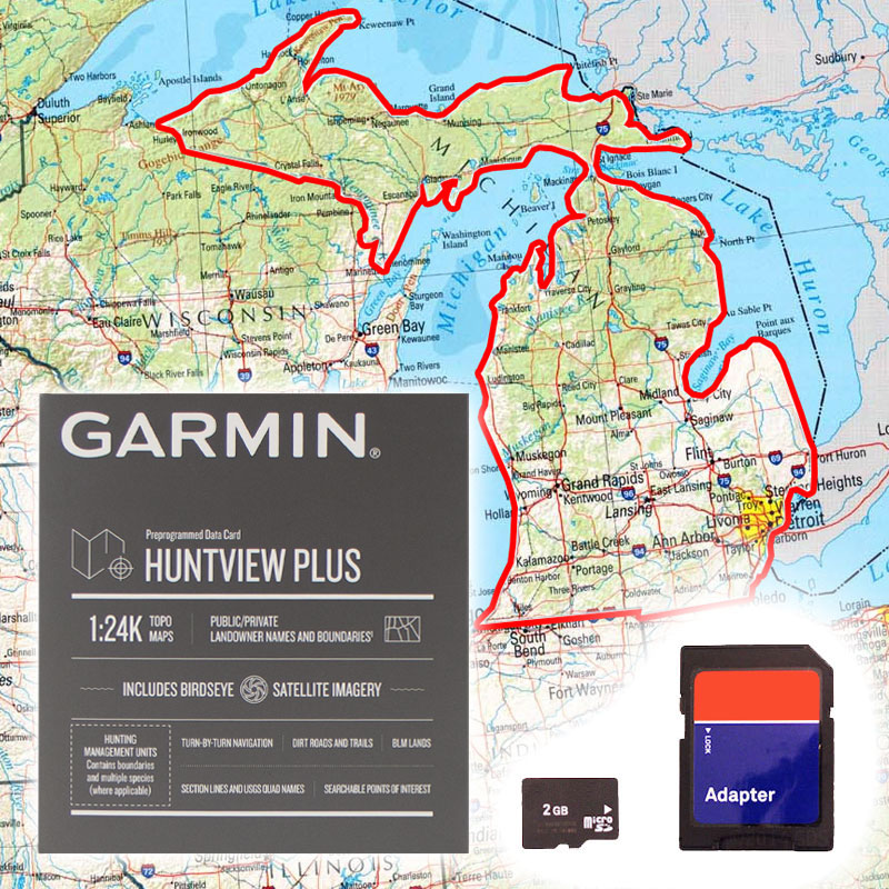 Garmin Huntview PLUS Map Card - Michigan. $89.99.