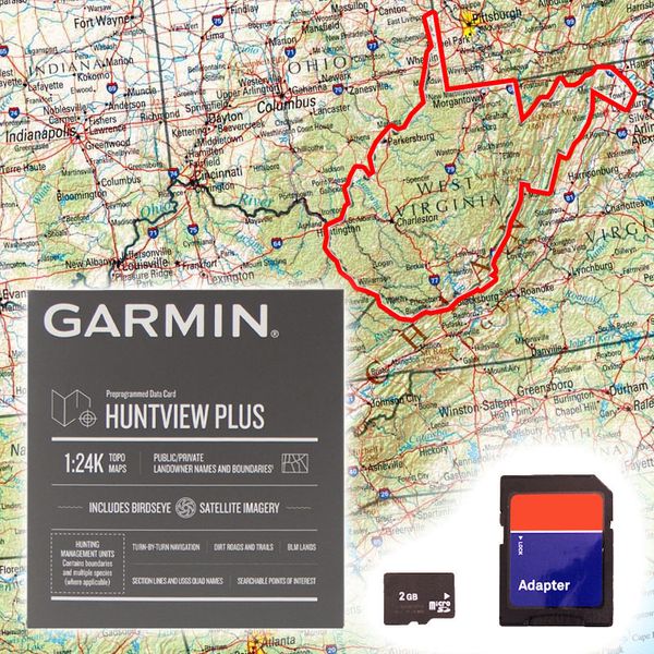 Garmin Huntview PLUS Map Card - West Virginia. $89.99.