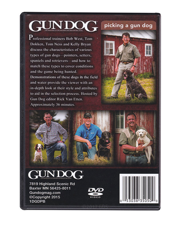 MOPIX - Gun Dog: Picking a Gun Dog DVD back.