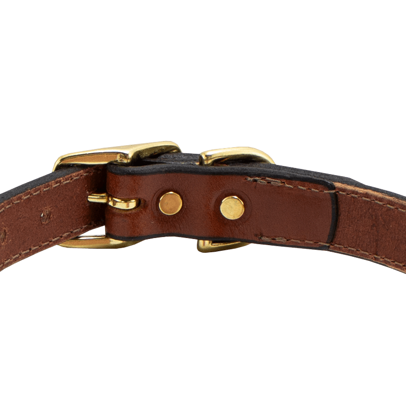 MOPIX - Leather Dog Collar Back of Buckle Detail.