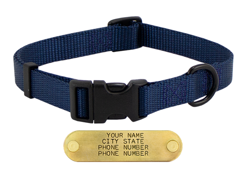 NAVY BLUE LONG 3/4 in. QUICK DAWG Nylon Quick Release Collar | Gun Dog ...