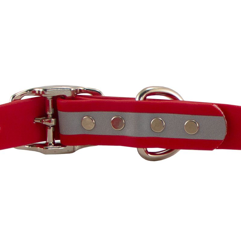 BIG DAWG Visibility -- CHERRY RED 1 in. Reflective Biothane Standard Collar. $16.99.