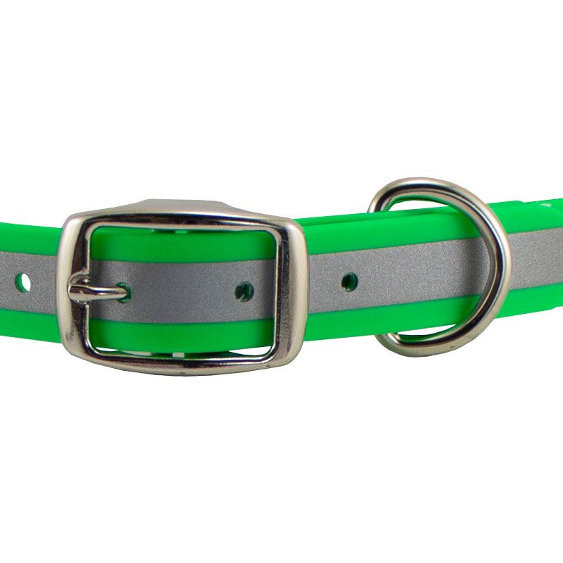 MOPIX - Reflective Biothane Standard Collar Buckle Front.