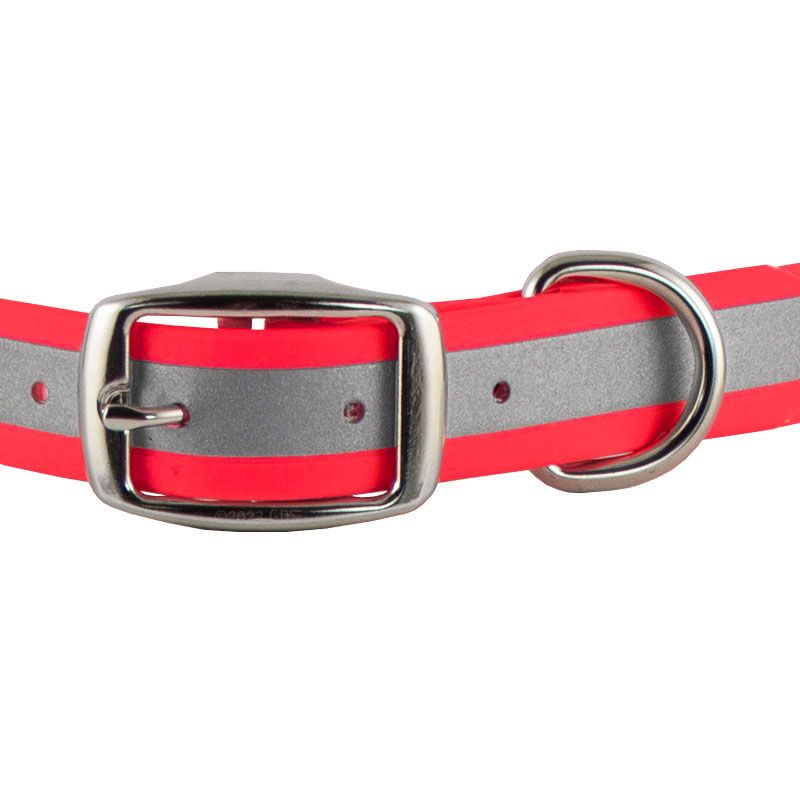 MOPIX - Reflective Biothane Standard Collar Buckle Front Detail.