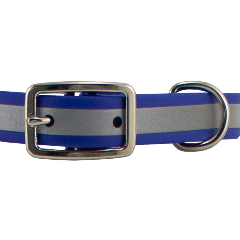 MOPIX - Reflective Biothane Standard Collar Buckle Front.