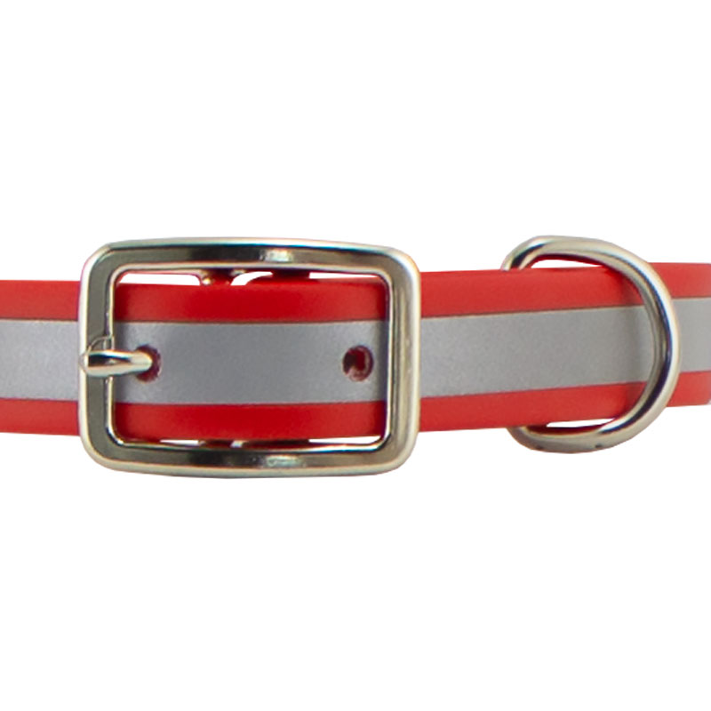 MOPIX - Reflective Biothane Standard Collar Buckle Front.