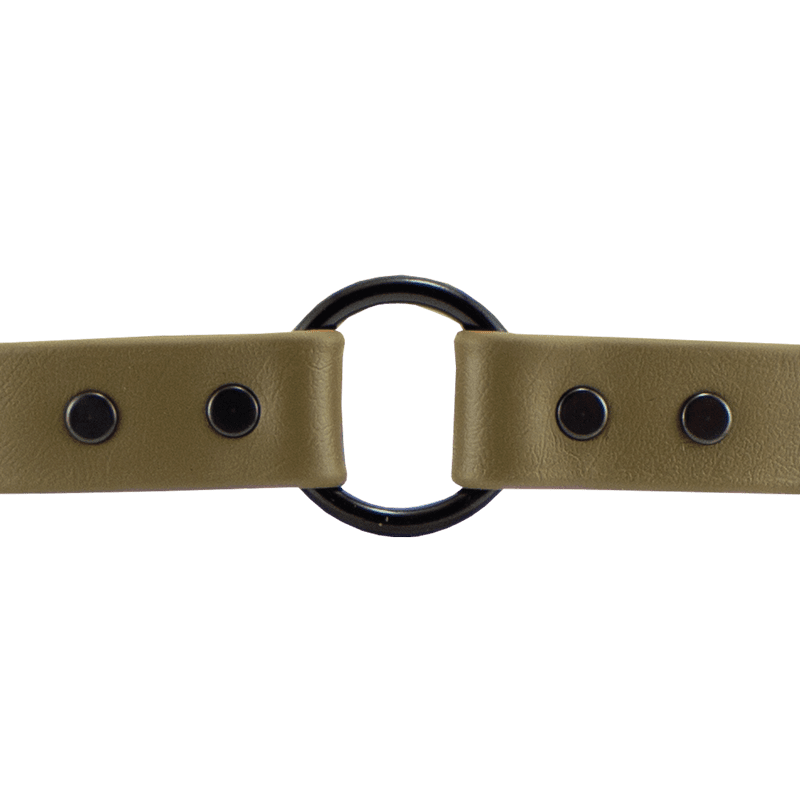STEALTH Dawg -- OLIVE GREEN 1 in. Biothane O-Ring Collar with Black ...
