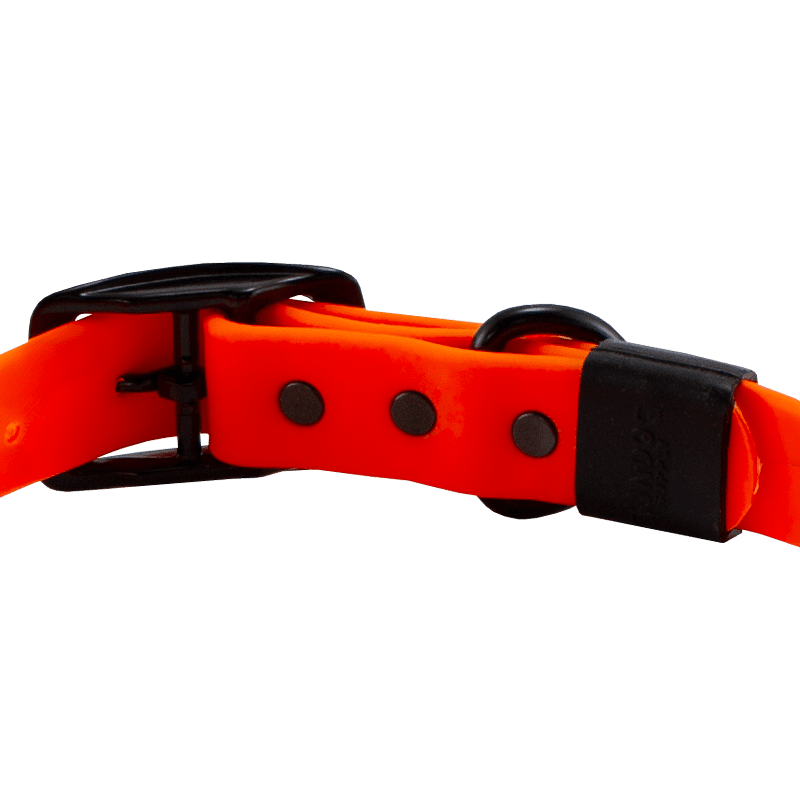 STEALTH Dawg -- ORANGE 1 in. Biothane Collar with Black Hardware. $19.99.